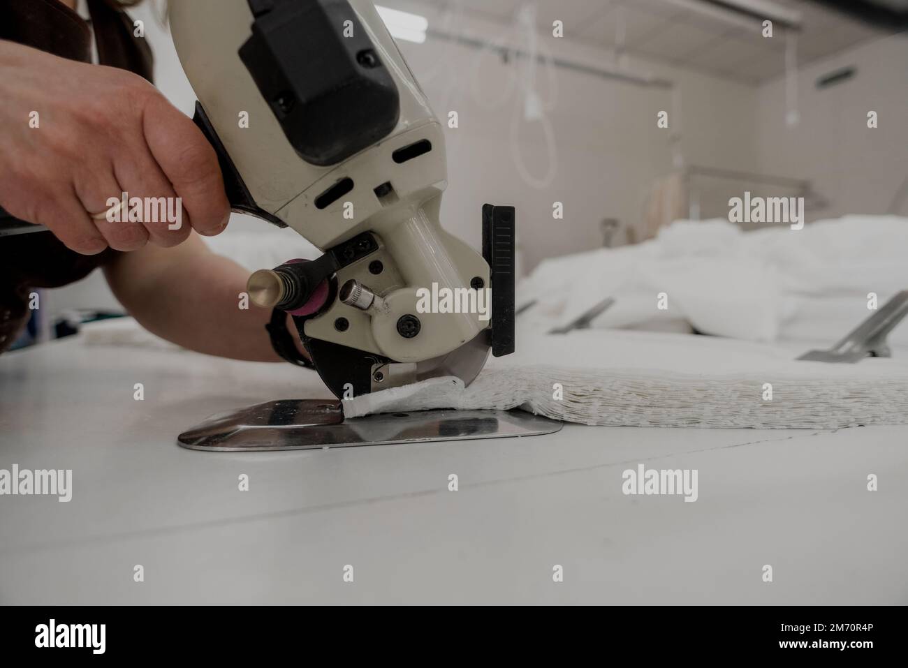 production of women's summer clothes; manufacturing process at a light ...