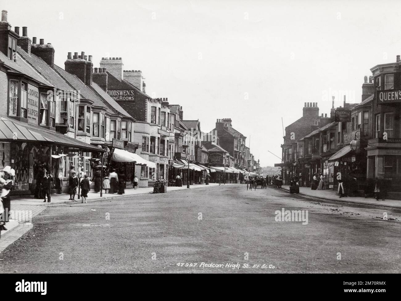 Vintage late 19th/early 20th century photograph: High Street, Redcar ...