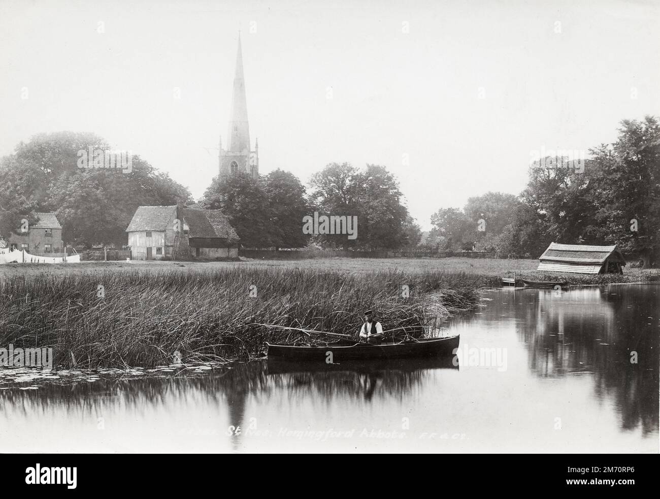 Vintage late 19th/early 20th century photograph: Hemingford Abbots. St ...