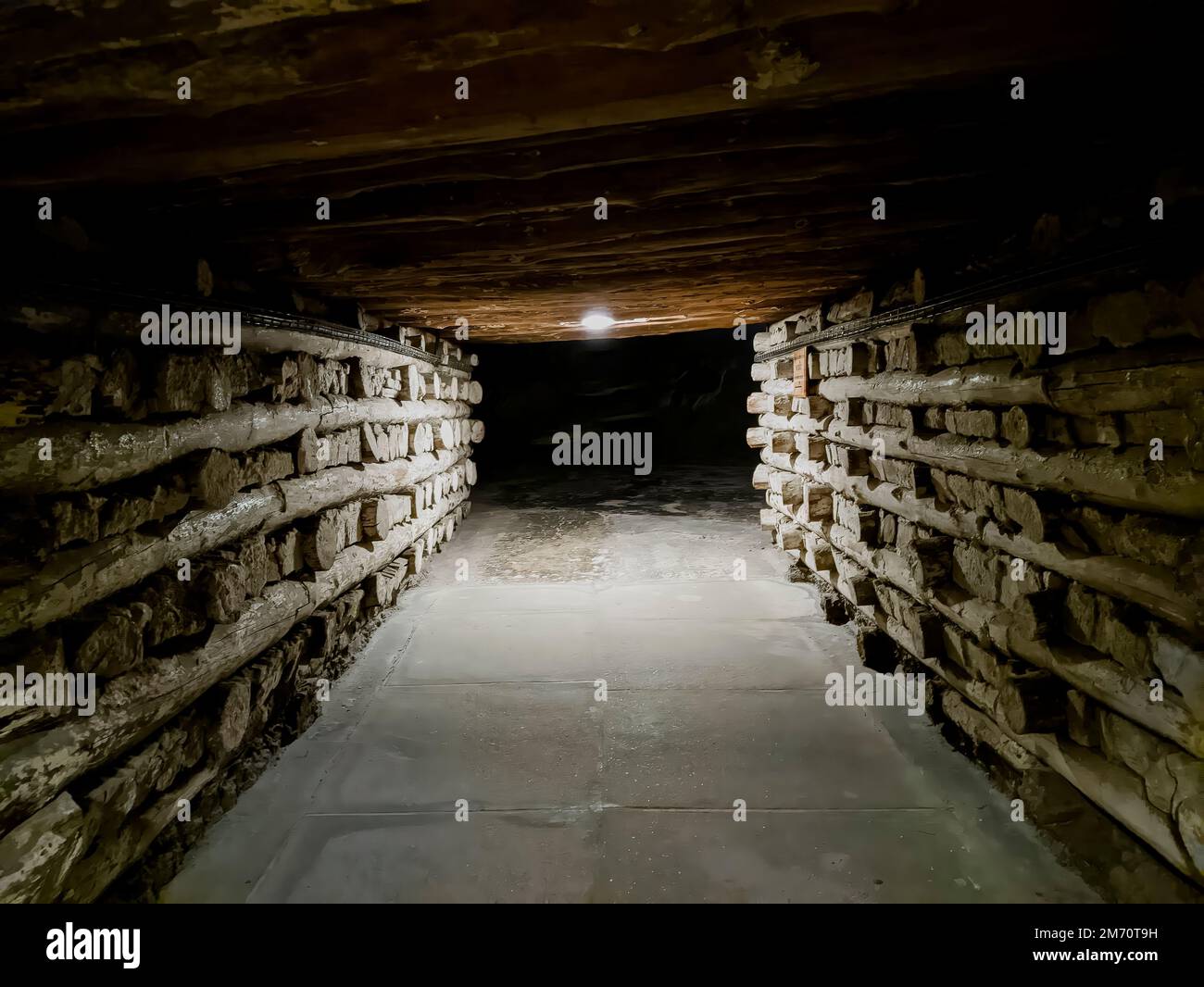 The underground road of miners - Wieliczka Salt Mine. The mine was ...