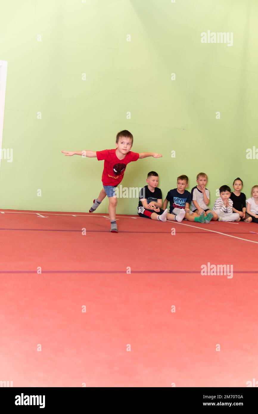 MOSCOW, RUSSIA-DEC 18, 2022: pose lifestyle sport child kid boy ...