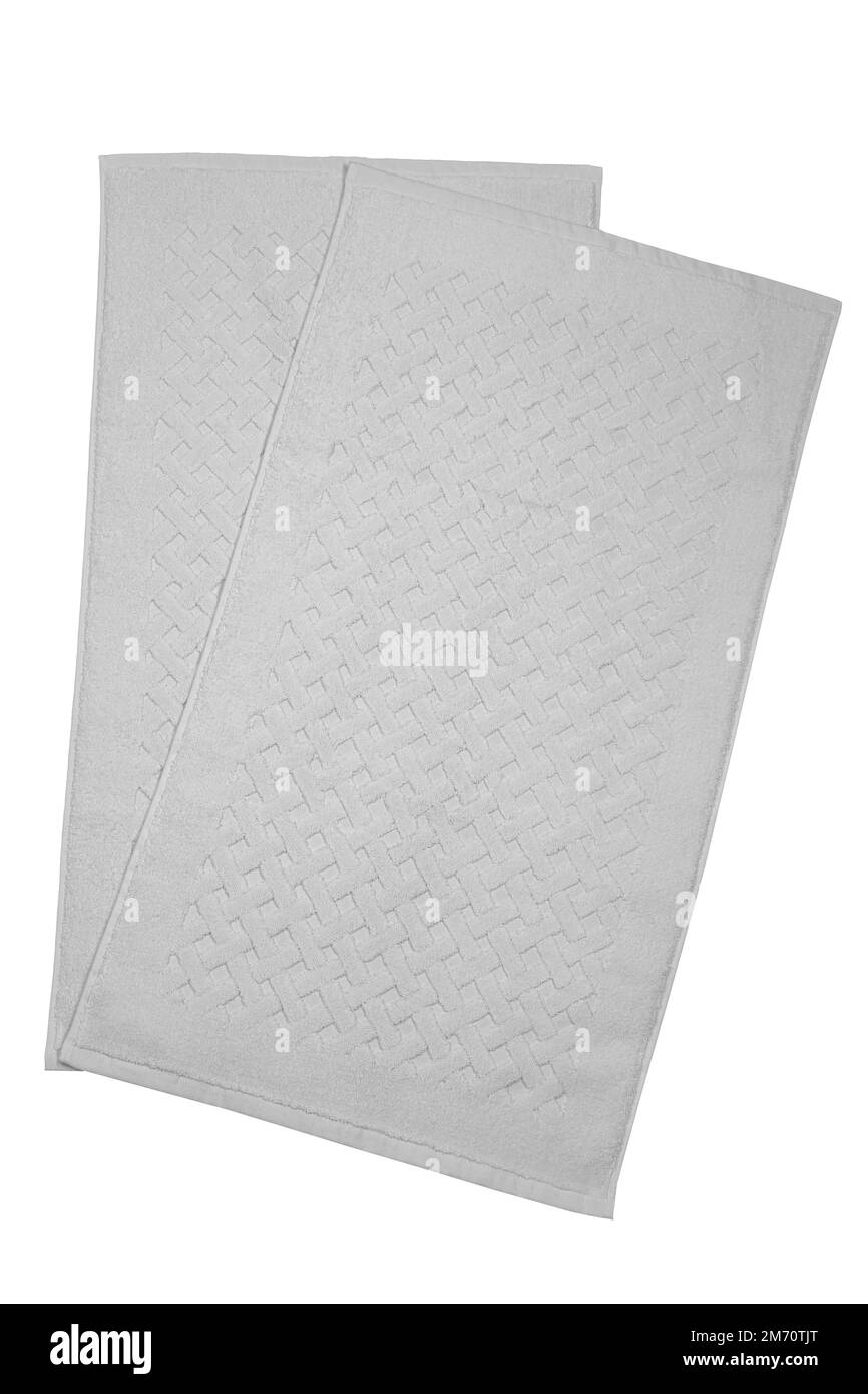 White bath foot towel 100% Cotton Terry Towels Isolated with White ...