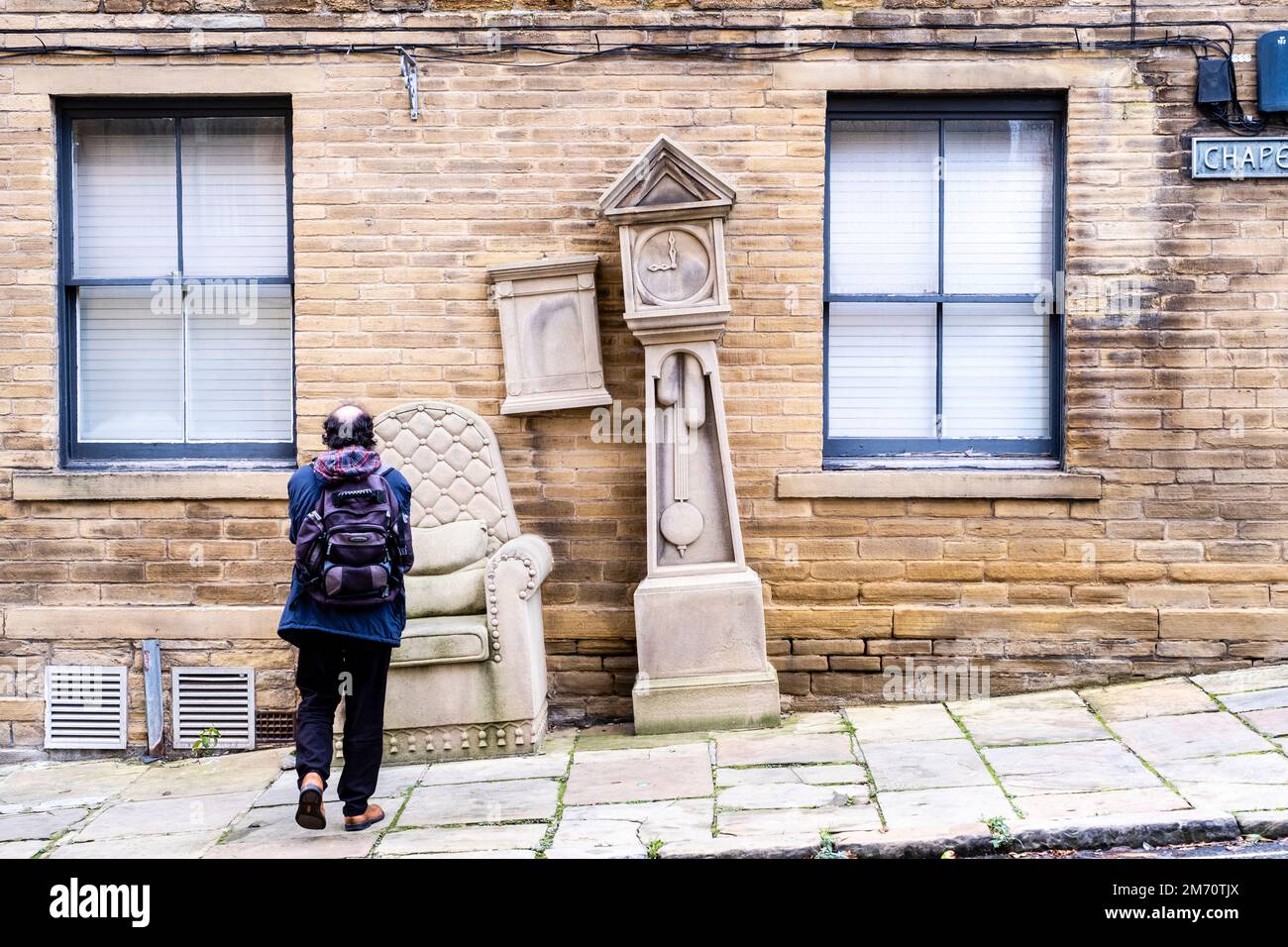 Grandad's Clock and Chair, sculpture by Timothy Shutter, Chapel Street ...