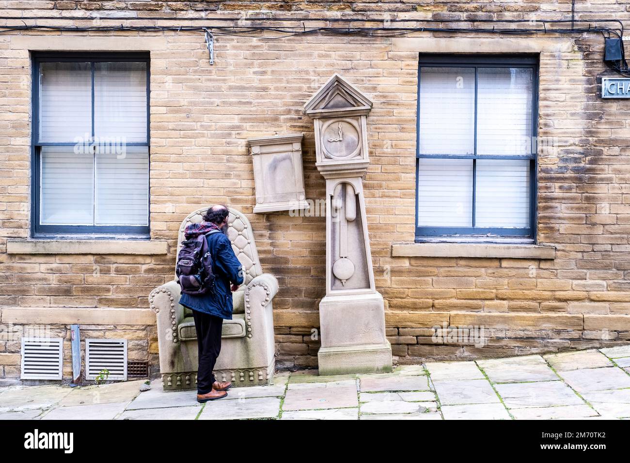 Grandad's Clock and Chair, sculpture by Timothy Shutter, Chapel Street ...