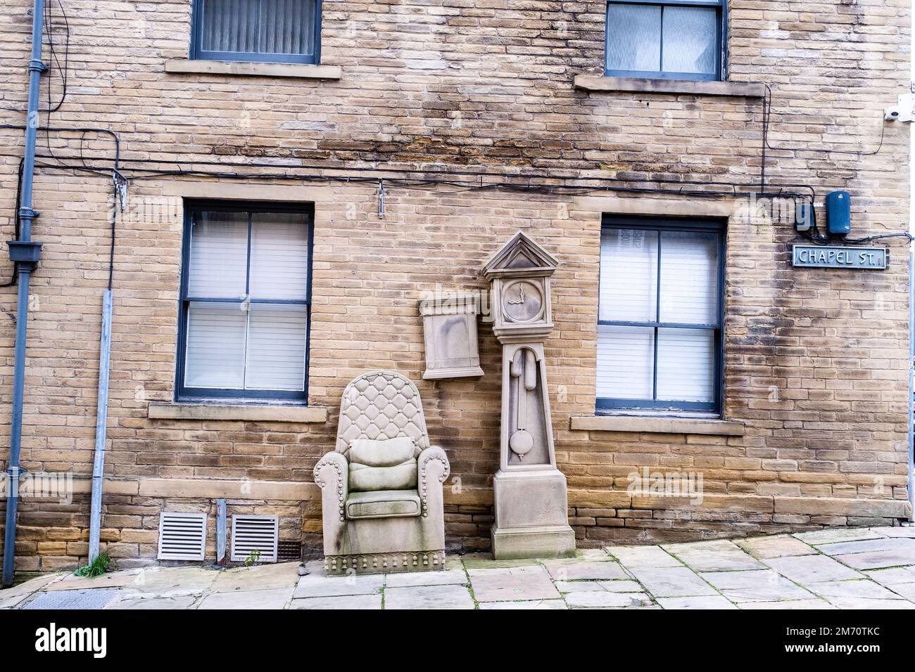 Grandad's Clock and Chair, sculpture by Timothy Shutter, Chapel Street ...