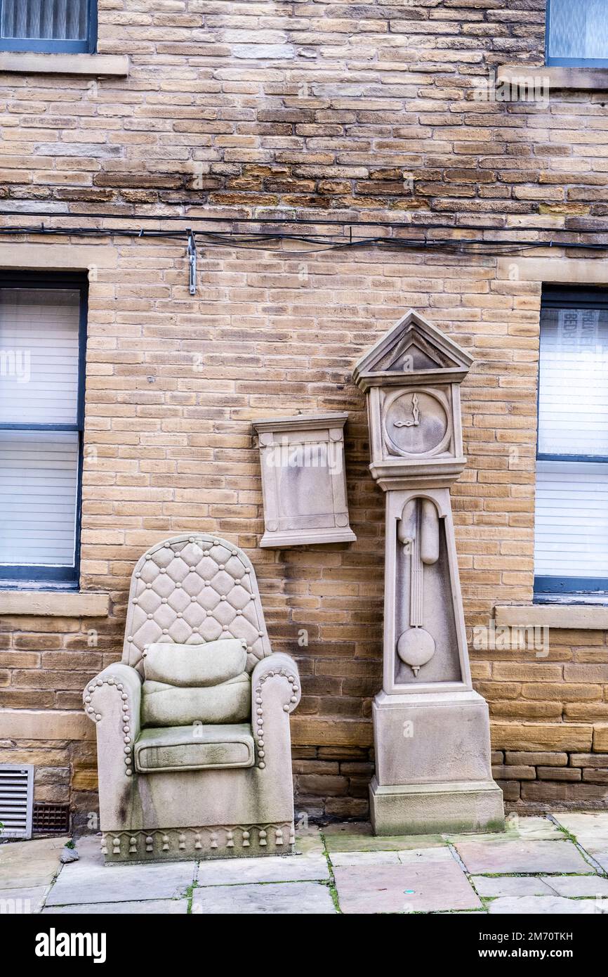 Grandad's Clock and Chair, sculpture by Timothy Shutter, Chapel Street ...
