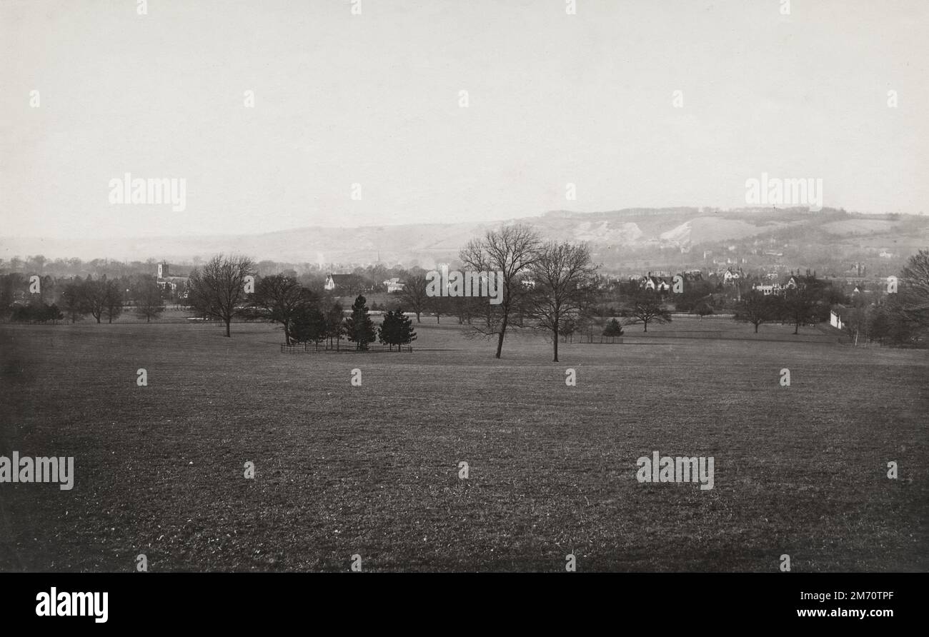 Vintage late 19th/early 20th century photograph: 1889 - View of Reigate ...