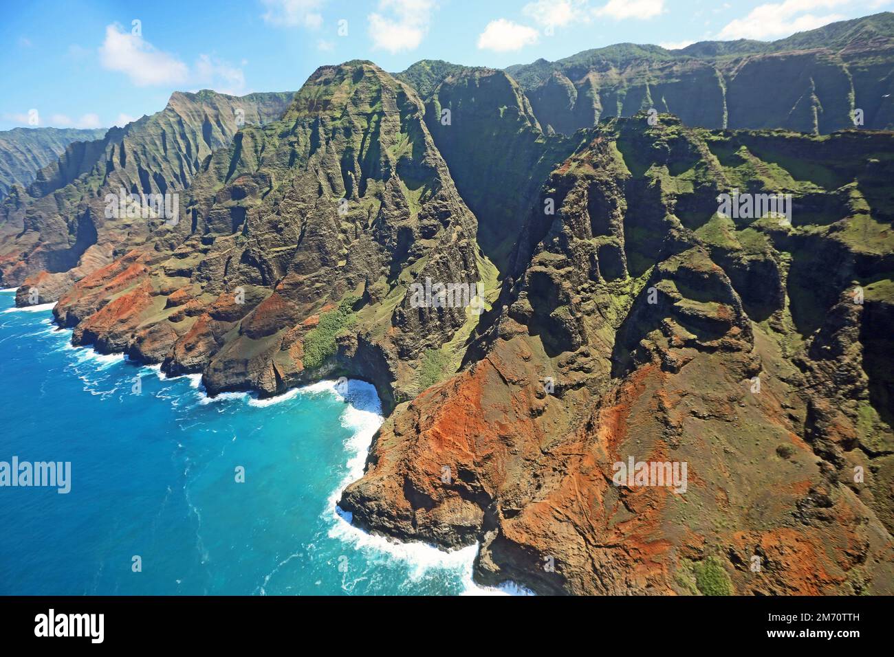 Colorful cliffs of Na Pali coast - Kauai, Hawaii Stock Photo - Alamy