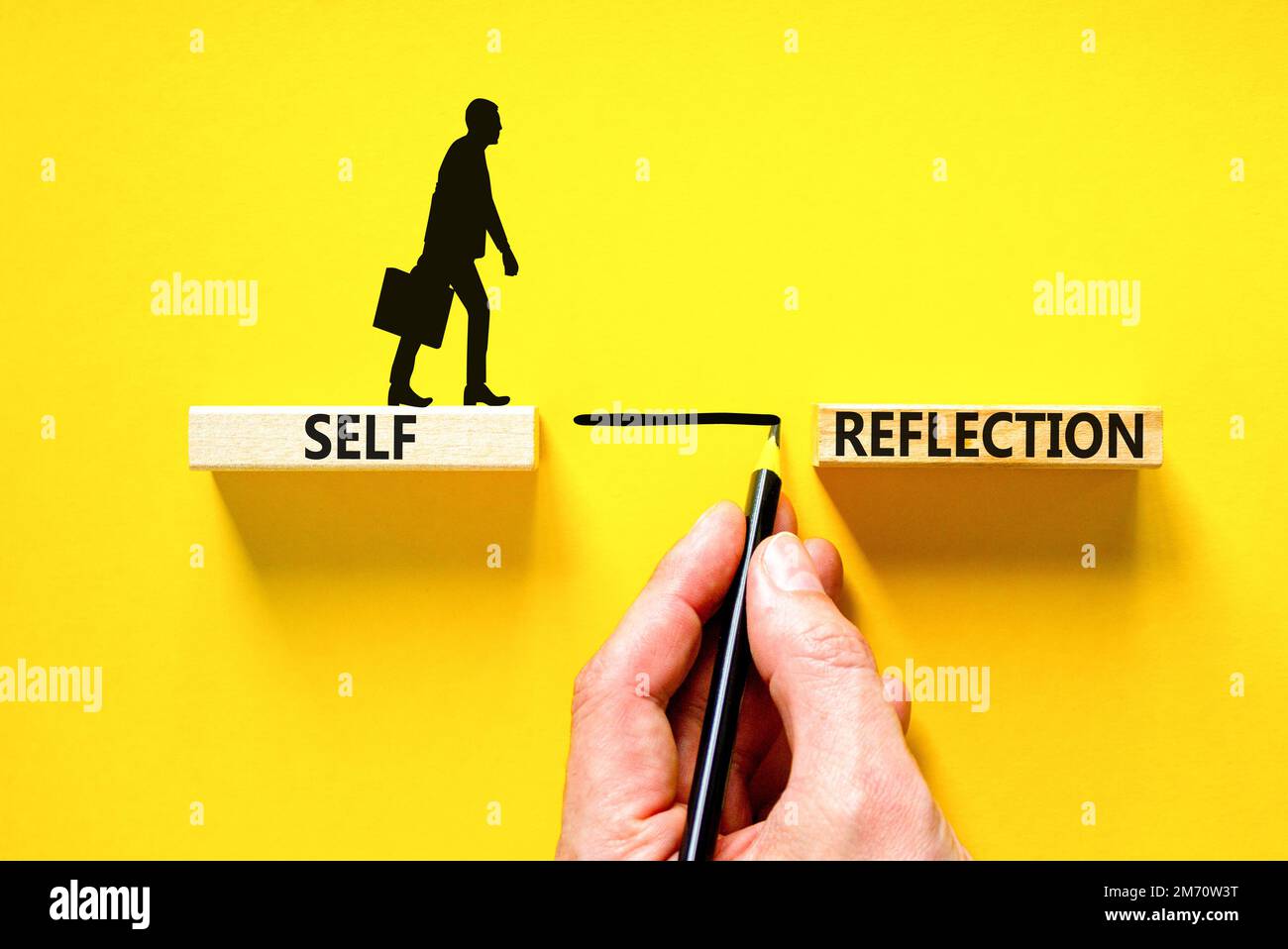 Self reflection symbol. Concept word Self reflection typed on wooden ...