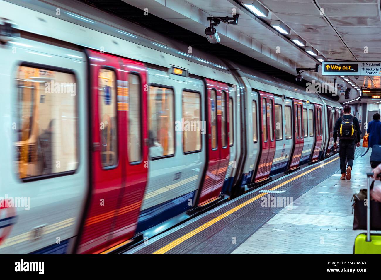 a moving subway train in London Stock Photo - Alamy