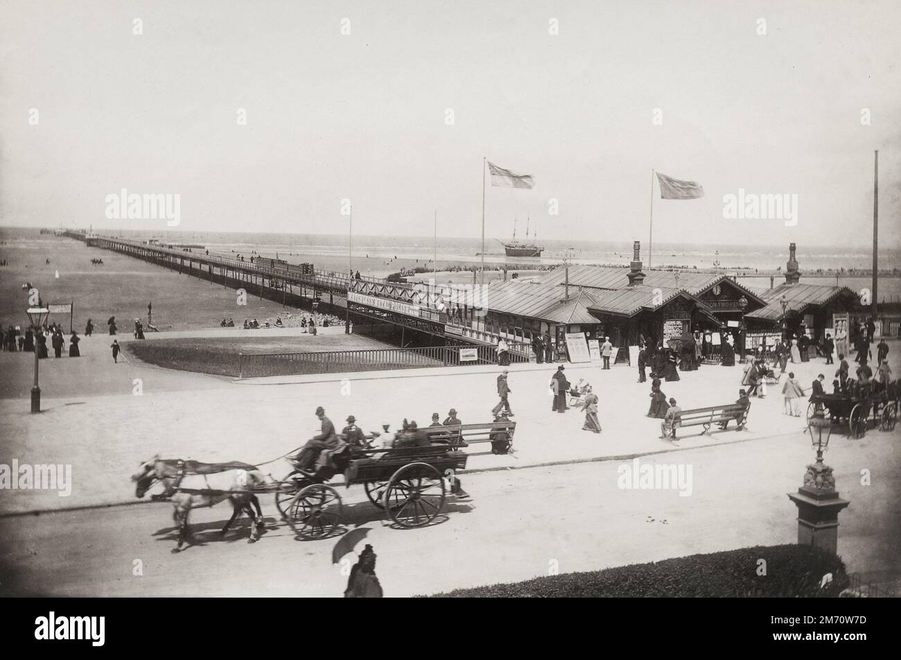 Vintage late 19th/early 20th century photograph: 1894 - Southport Pier ...