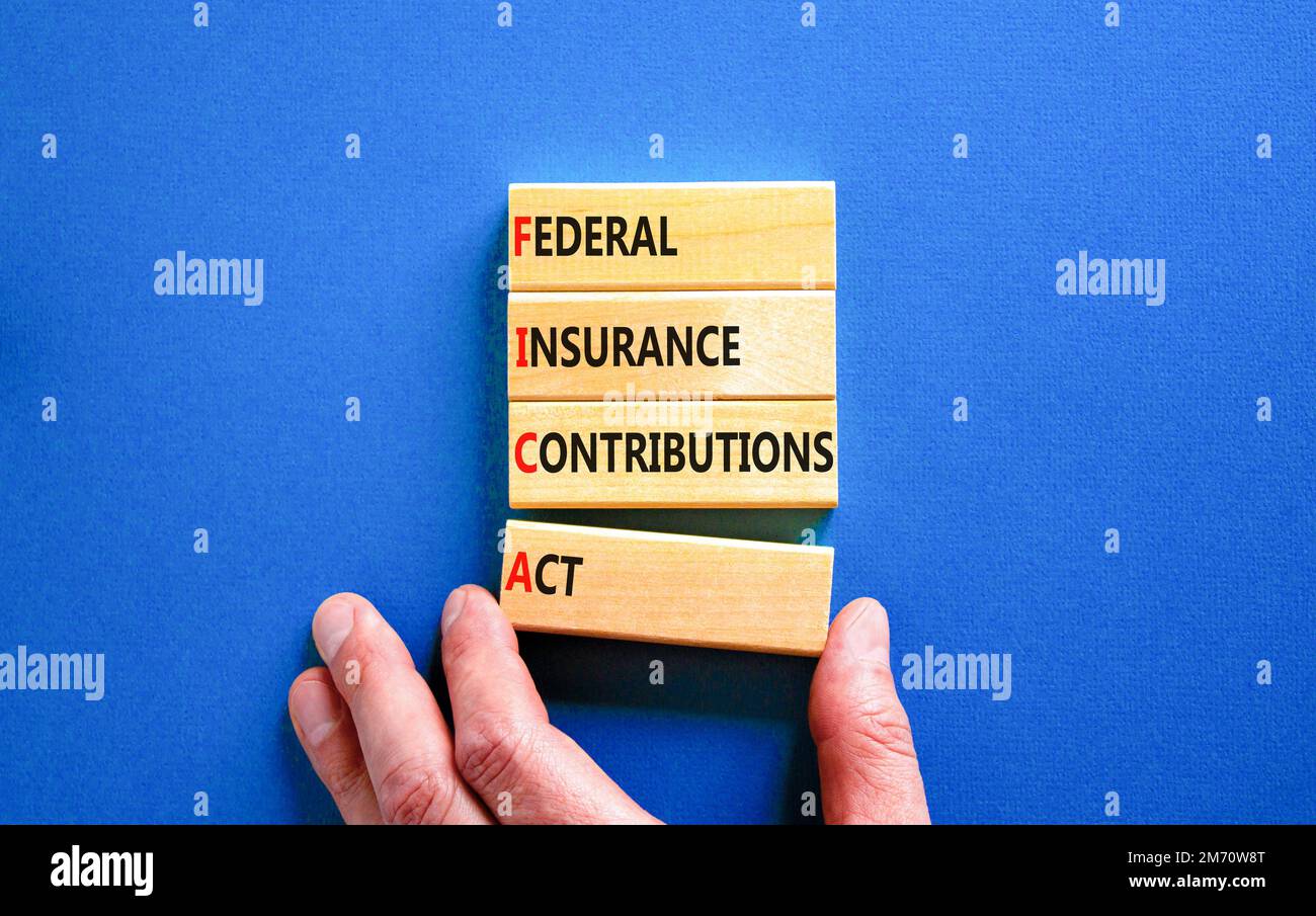 FICA symbol. Concept words FICA federal insurance contributions act on ...