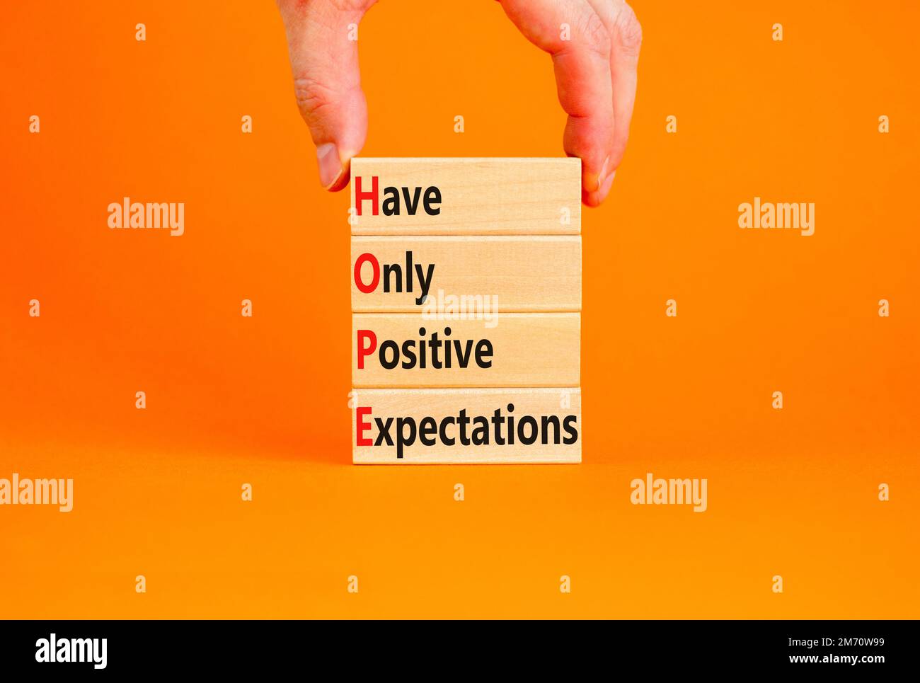 HOPE have only positive expectations symbol. Concept words HOPE have ...