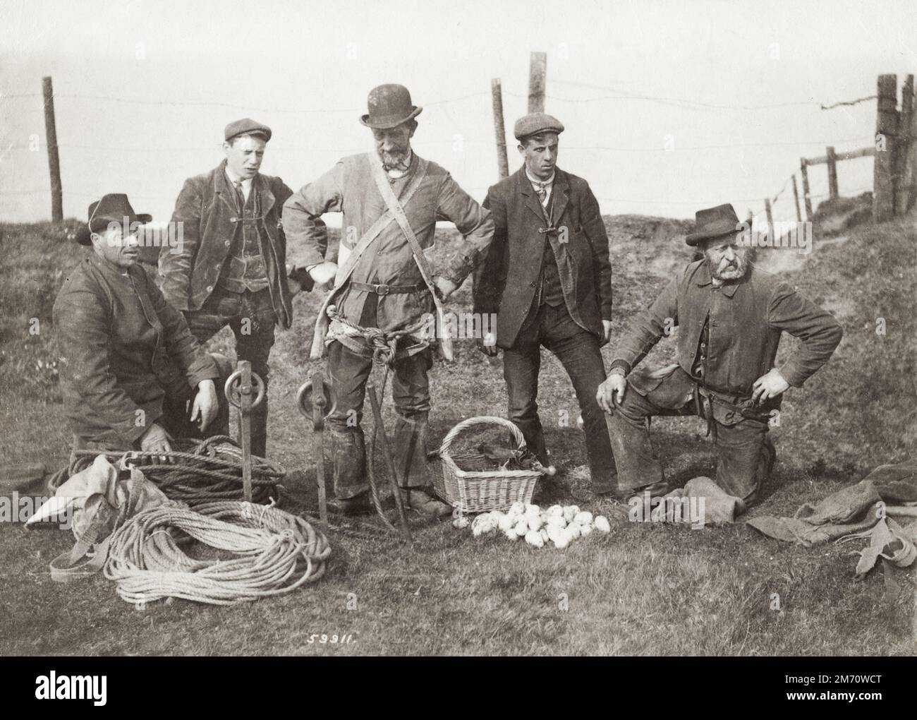 Vintage late 19th/early 20th century photograph: 1908 - Egg collectors ...