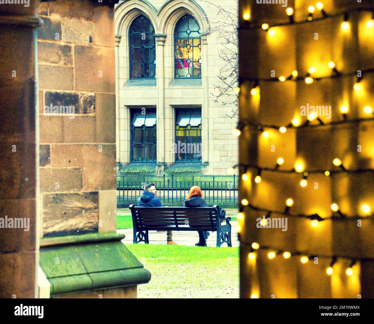 Glasgow, Scotland, UK 6th January, 2023. Cloisters Christmas lights and ...