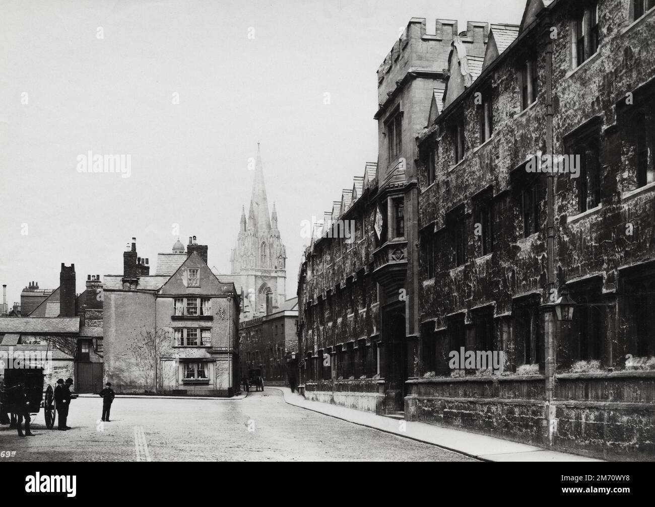 Vintage late 19th/early 20th century photograph: 1890 -Oriel College ...