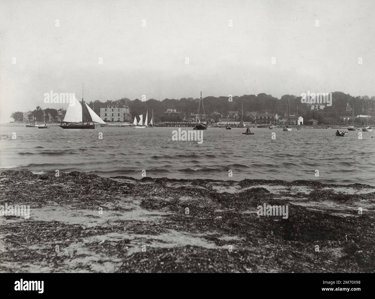 Vintage late 19th/early 20th century photograph: Boats on the water ...