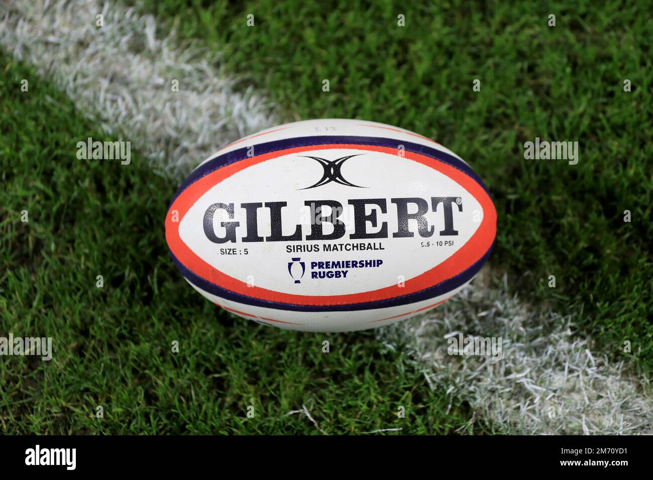 General view of a Gilbert match ball ahead of the Gallagher Premiership ...