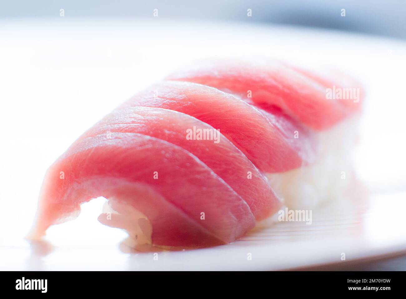 Toro Nigiri. Sushi rice combined with premium tuna fish Stock Photo - Alamy