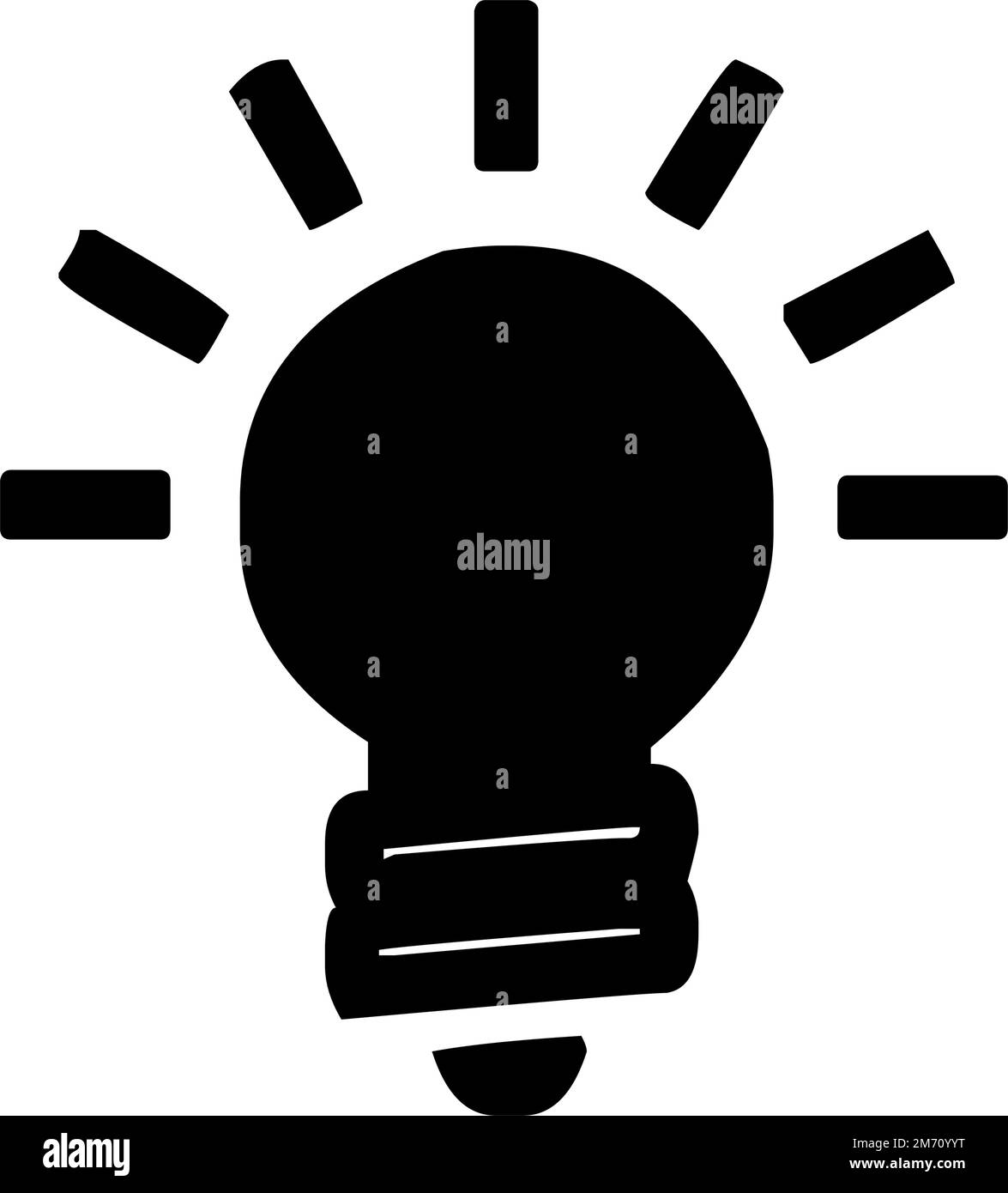 Electric light bulb shining, emitting light, symbol of getting idea, thinking, inspiration ...