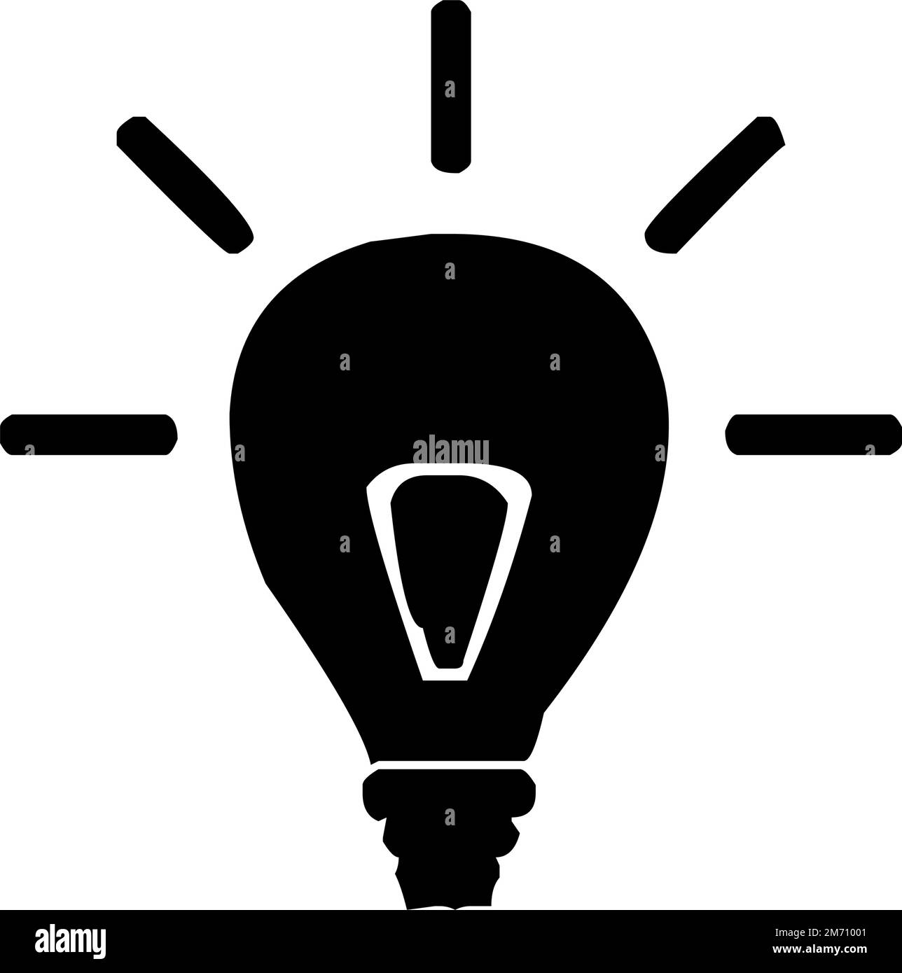 Electric light bulb shining, emitting light, symbol of getting idea, thinking, inspiration ...