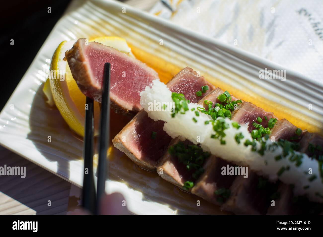 Top quality tuna tataki. Tataki is a way of preparing fish or meat in ...