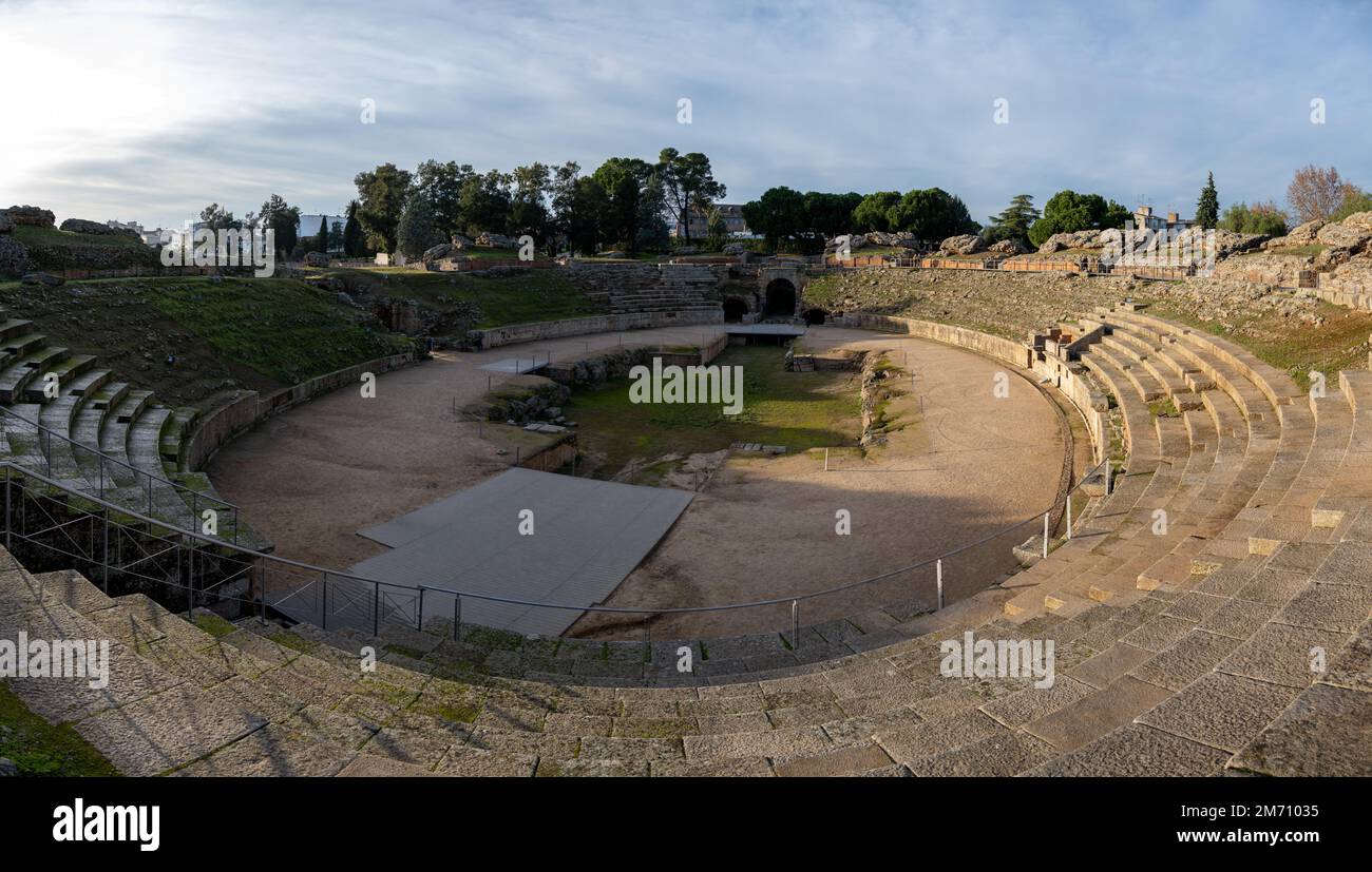 The Roman Amphitheater of Merida, Spain Stock Photo - Alamy