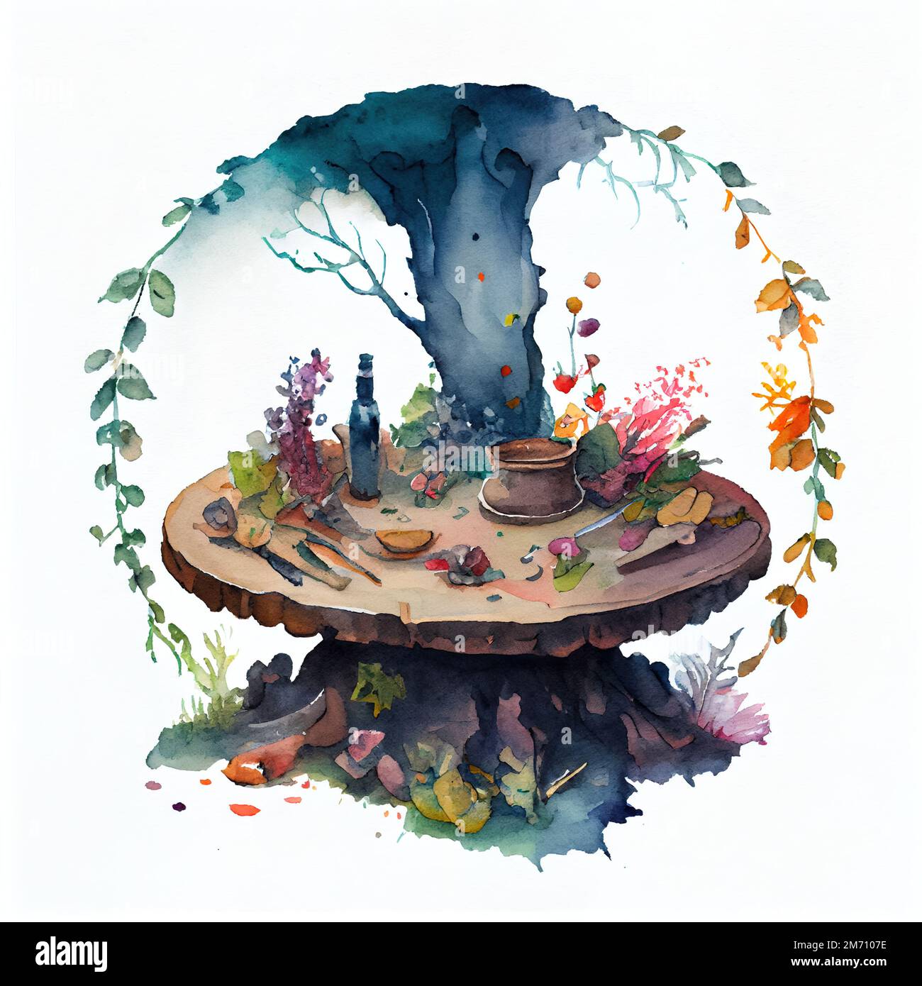 Draw leaf table Cut Out Stock Images & Pictures - Alamy