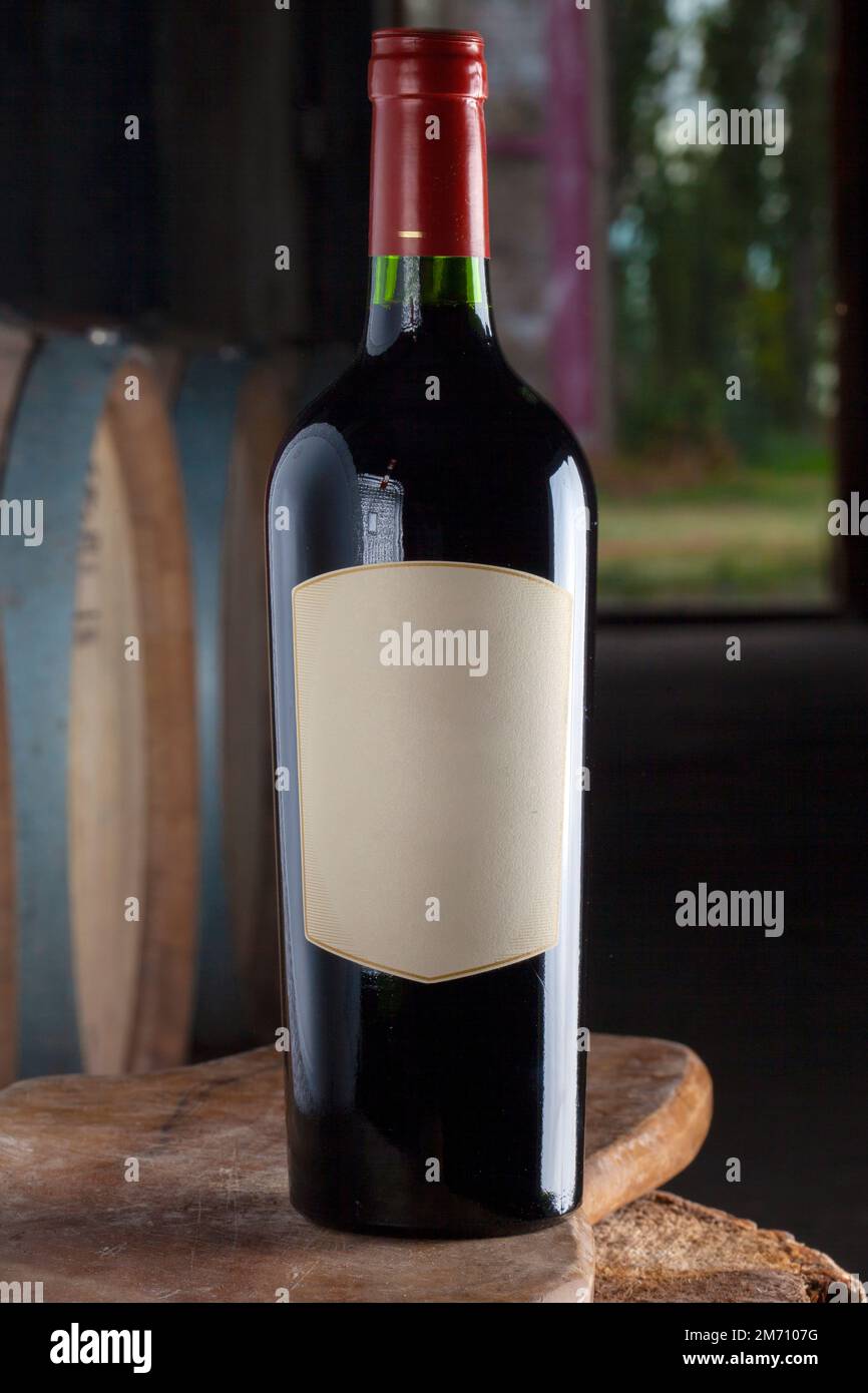 Red wine bottle Stock Photo - Alamy
