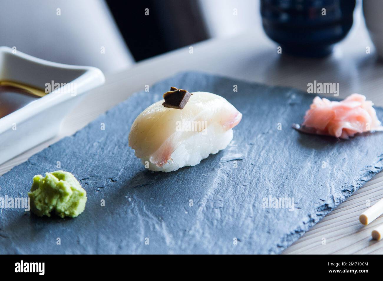 Butterfish nigiri Sushi. Fine sushi rice combined with white fish Stock ...