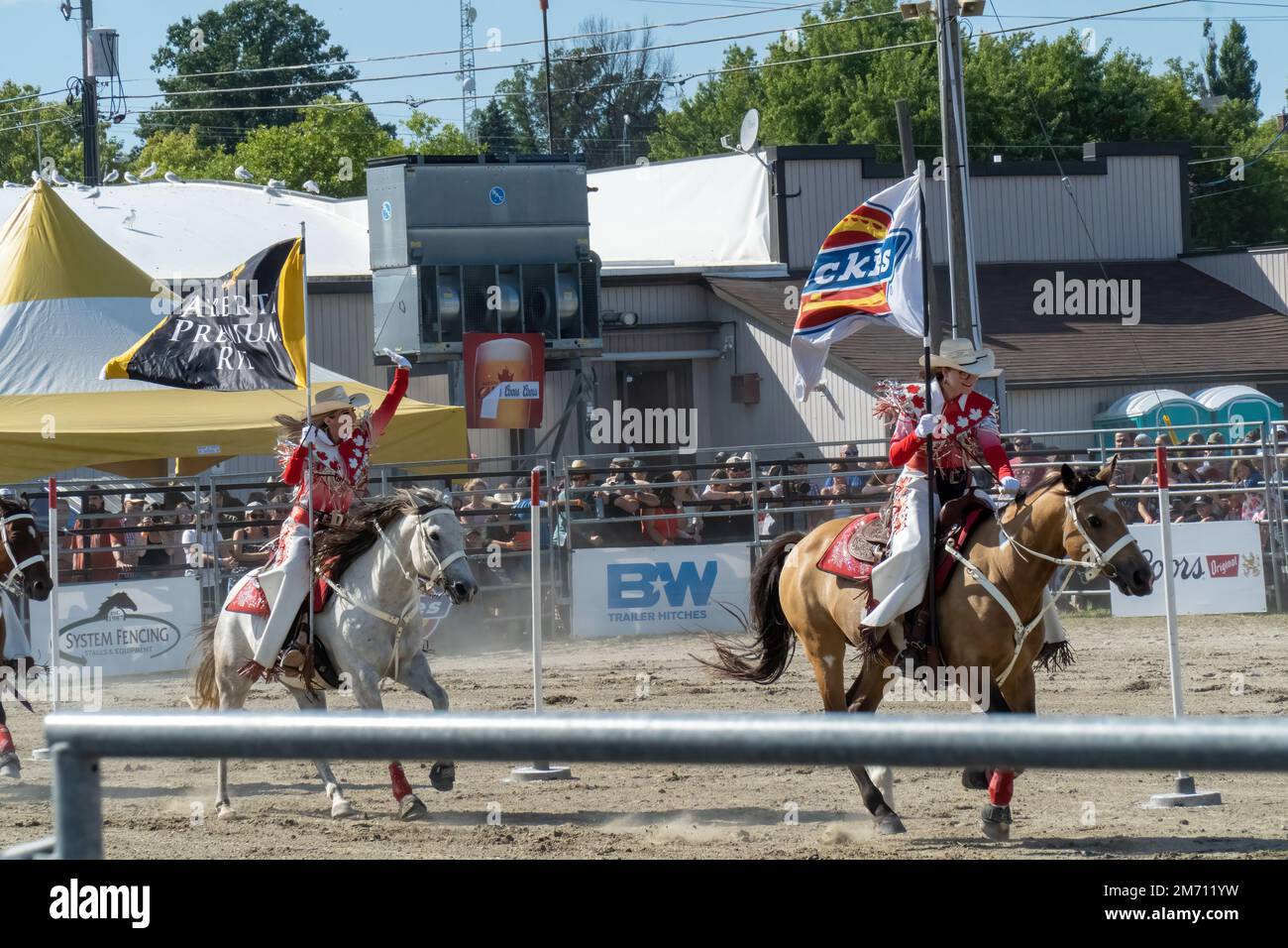 New Liskeard, Ontario, Canada - August 13, 2022 : The Canadian Cowgirls ... New Liskeard, Ontario, Canada - August 13, 2022 : The Canadian Cowgirls ...