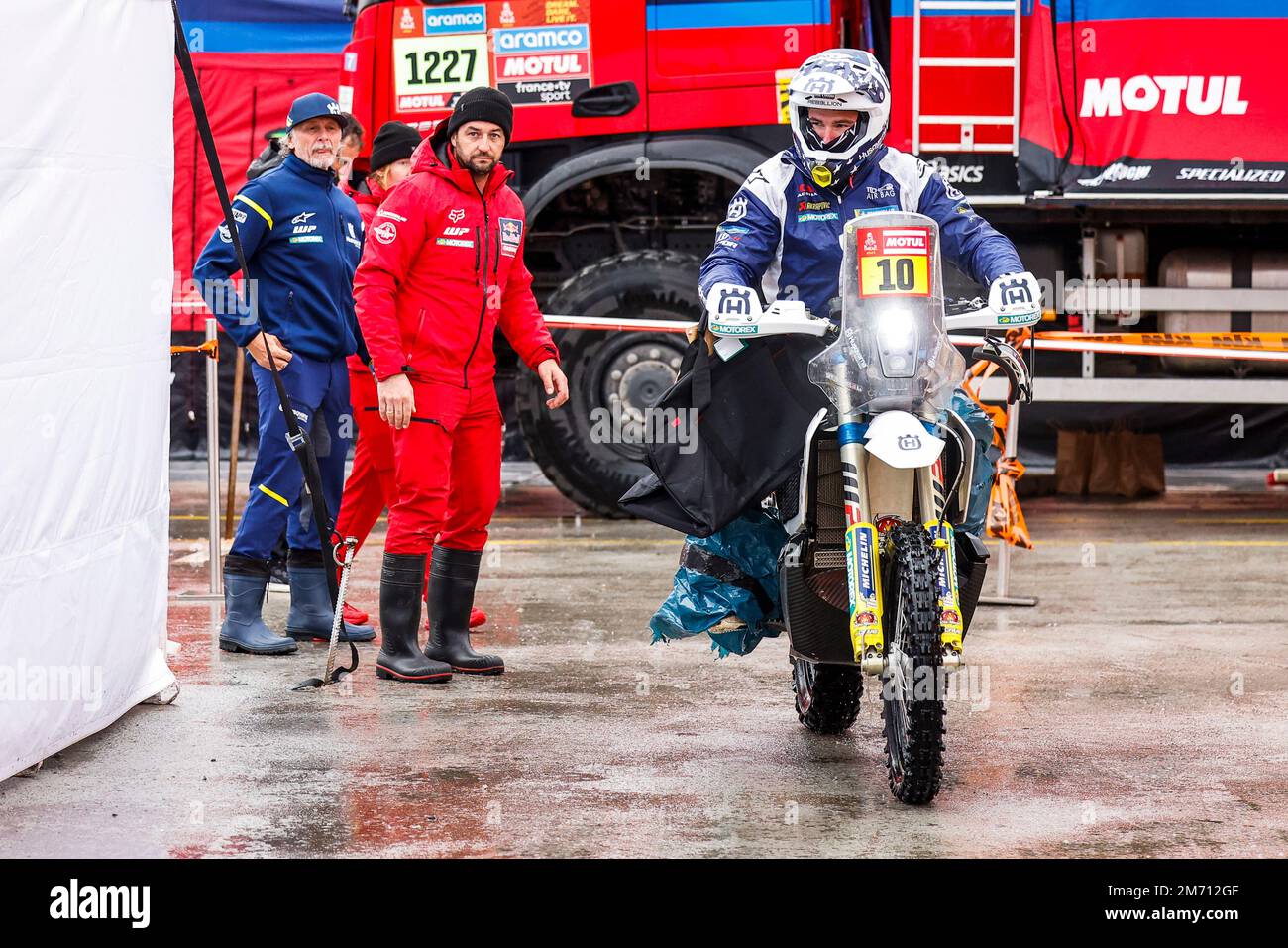 during the Stage 6 of the Dakar 2023 between Haïl and Riyadh, on ...