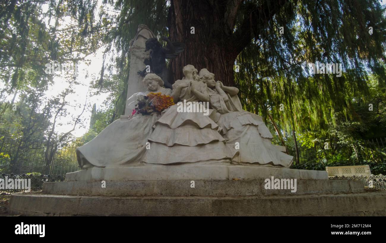 Sculpture dedicated to the poet Gustavo Adolfo Becquer in the city of ...