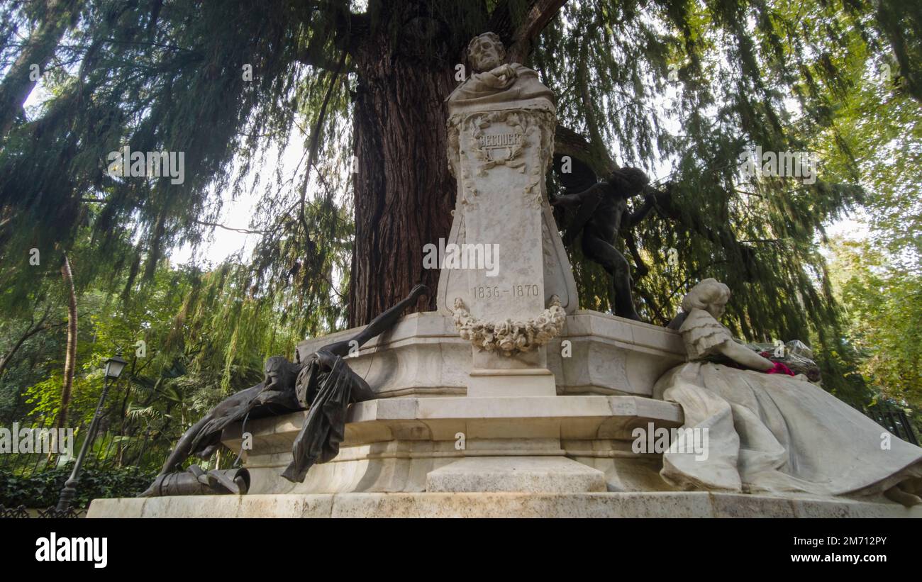 Sculpture dedicated to the poet Gustavo Adolfo Becquer in the city of ...