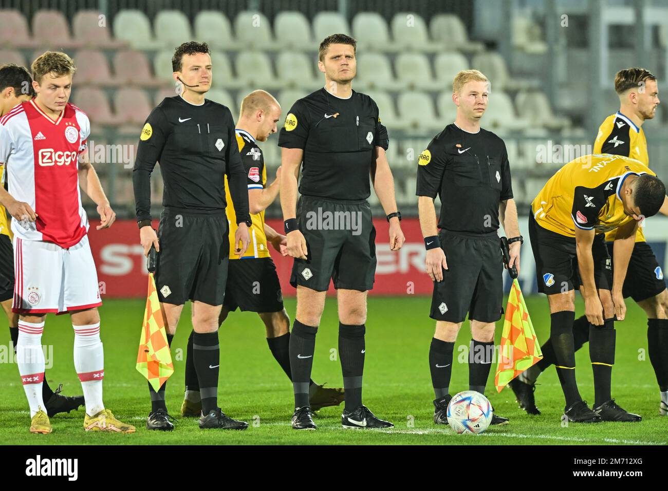 AMSTERDAM, NETHERLANDS - JANUARY 6: Assistent referee Rick van Rijn ...