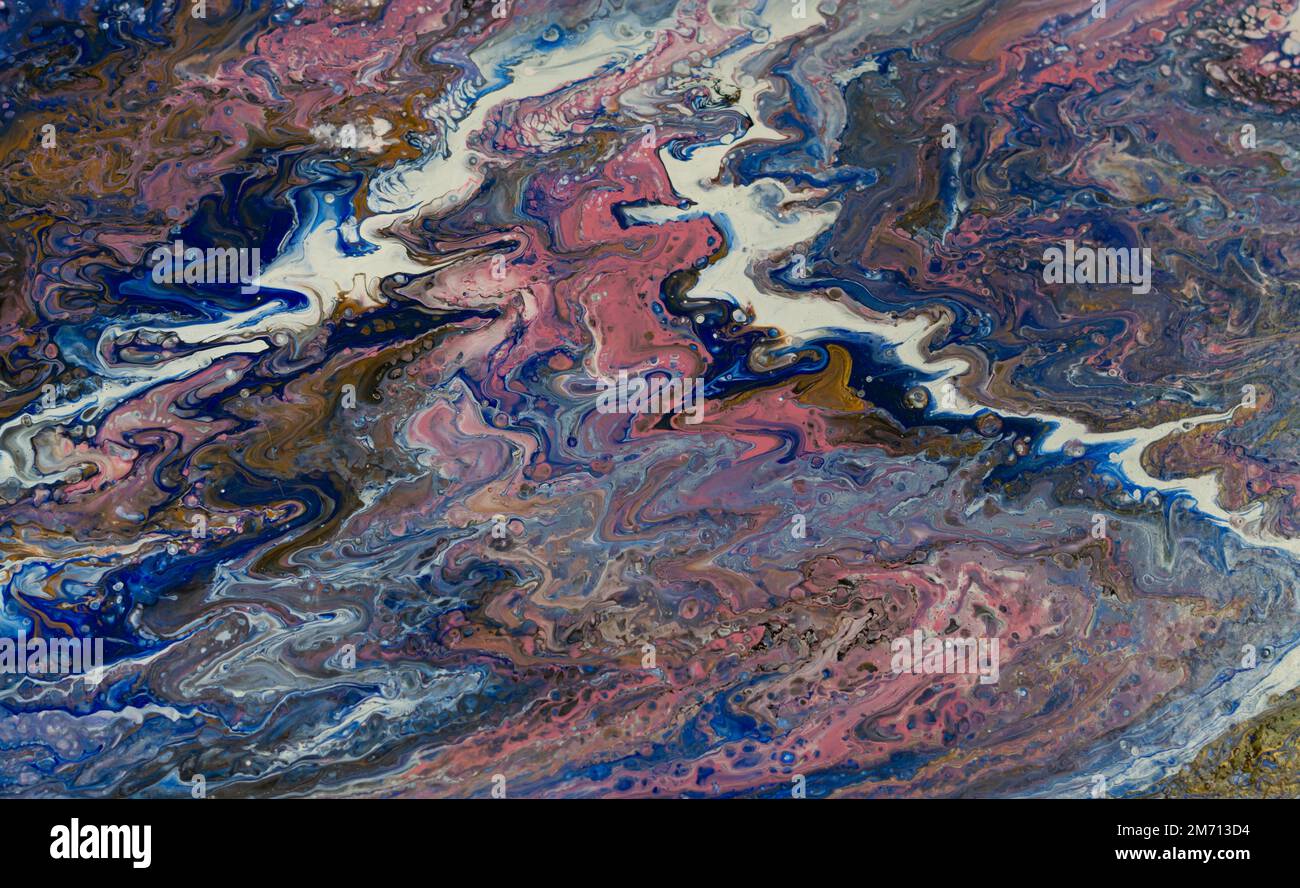 Abstract photography of fluids handmade with paints and oils and different compositions and ...