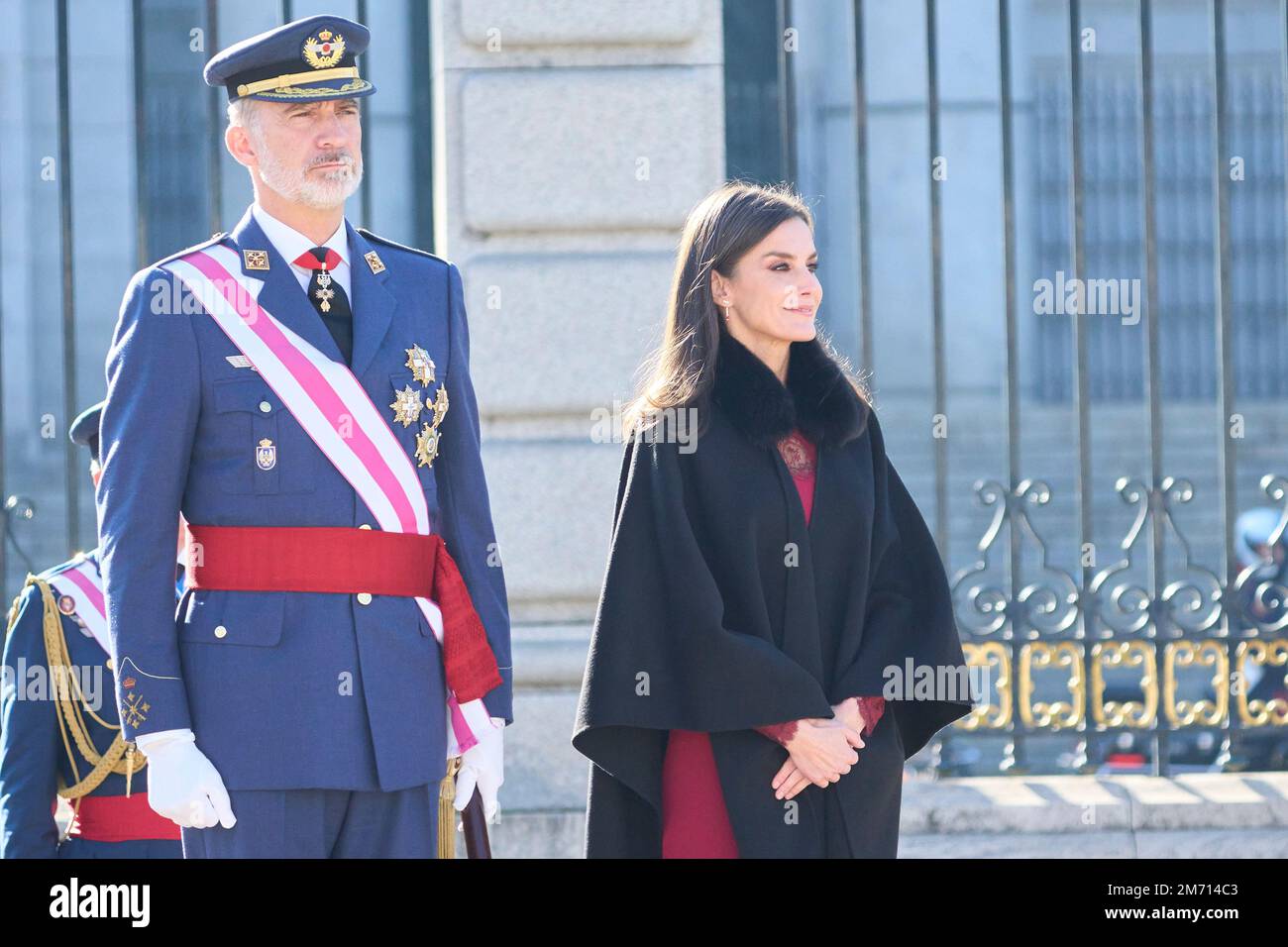 06-01-2023 Pascua Queen Letizia and King Felipe during the new year's ...