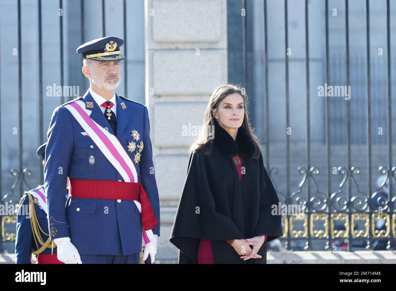 06-01-2023 Pascua Queen Letizia and King Felipe during the new year's ...