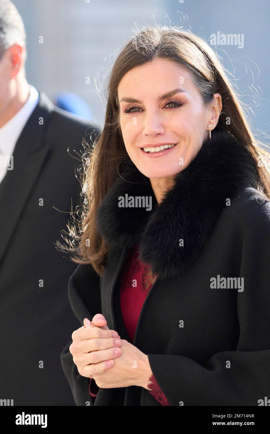 06-01-2023 Pascua Queen Letizia and King Felipe during the new year's ...