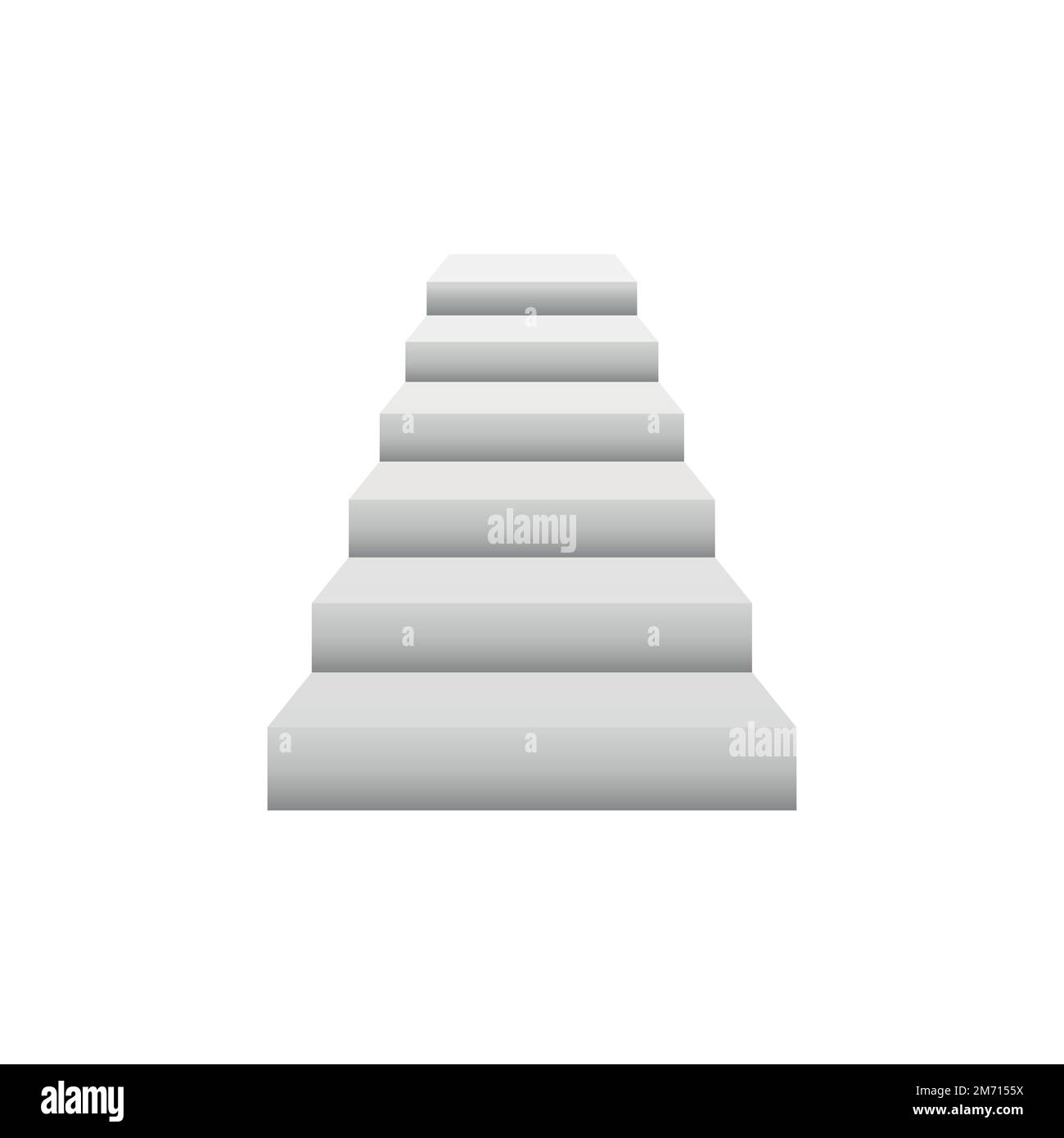 White stairs, 3d interior staircases isolated on white. Vector steps ...