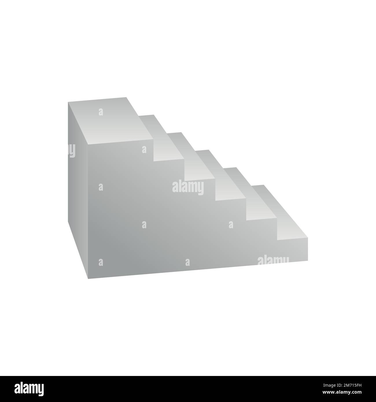 White stairs, 3d interior staircases isolated on white. Vector steps ...