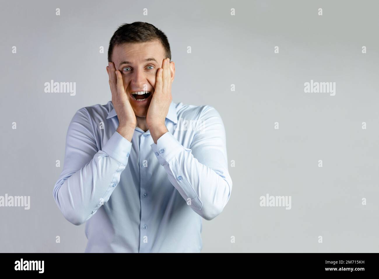 Shocked happy adult european hi-res stock photography and images - Alamy