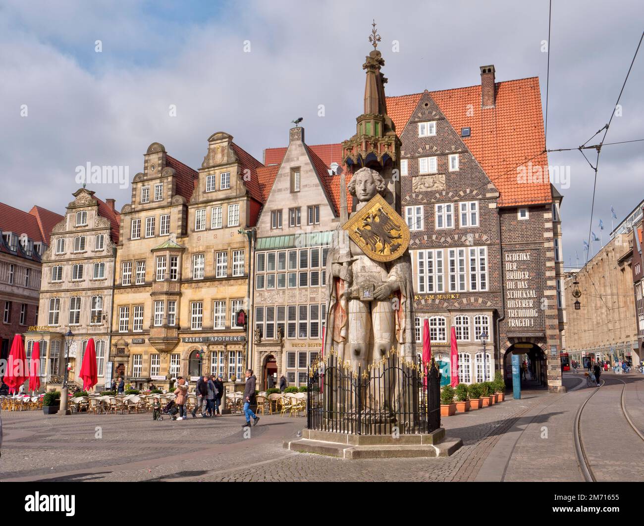Bremen market square with the surrounding old buildings of the old town ...