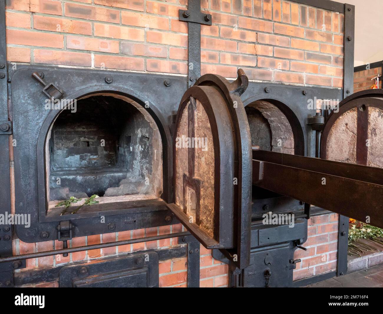 Incinerator in the crematorium of the camp, former beech forest ...