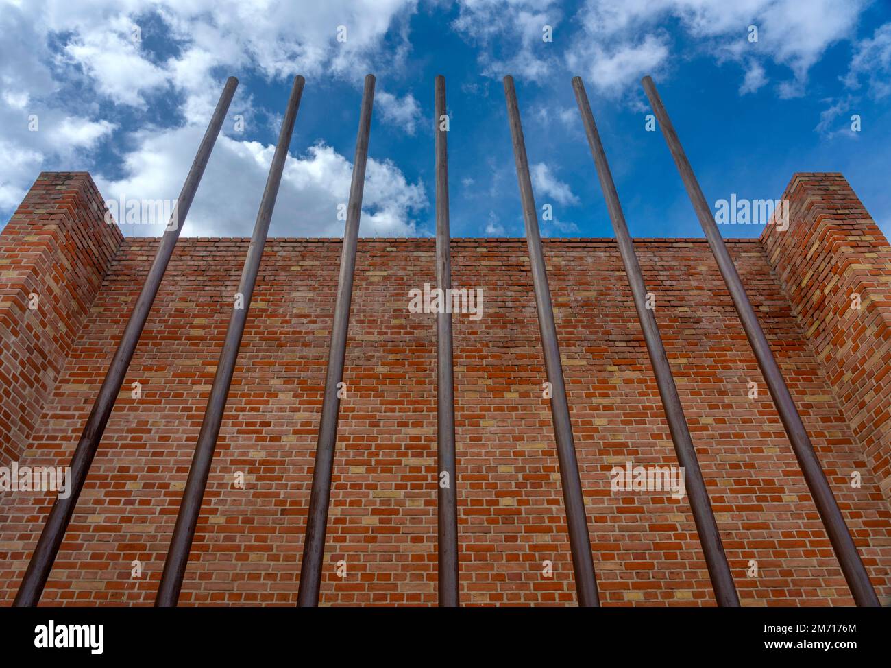 Rusty iron bars in front of brick wall, Berlin, Germany Stock Photo - Alamy