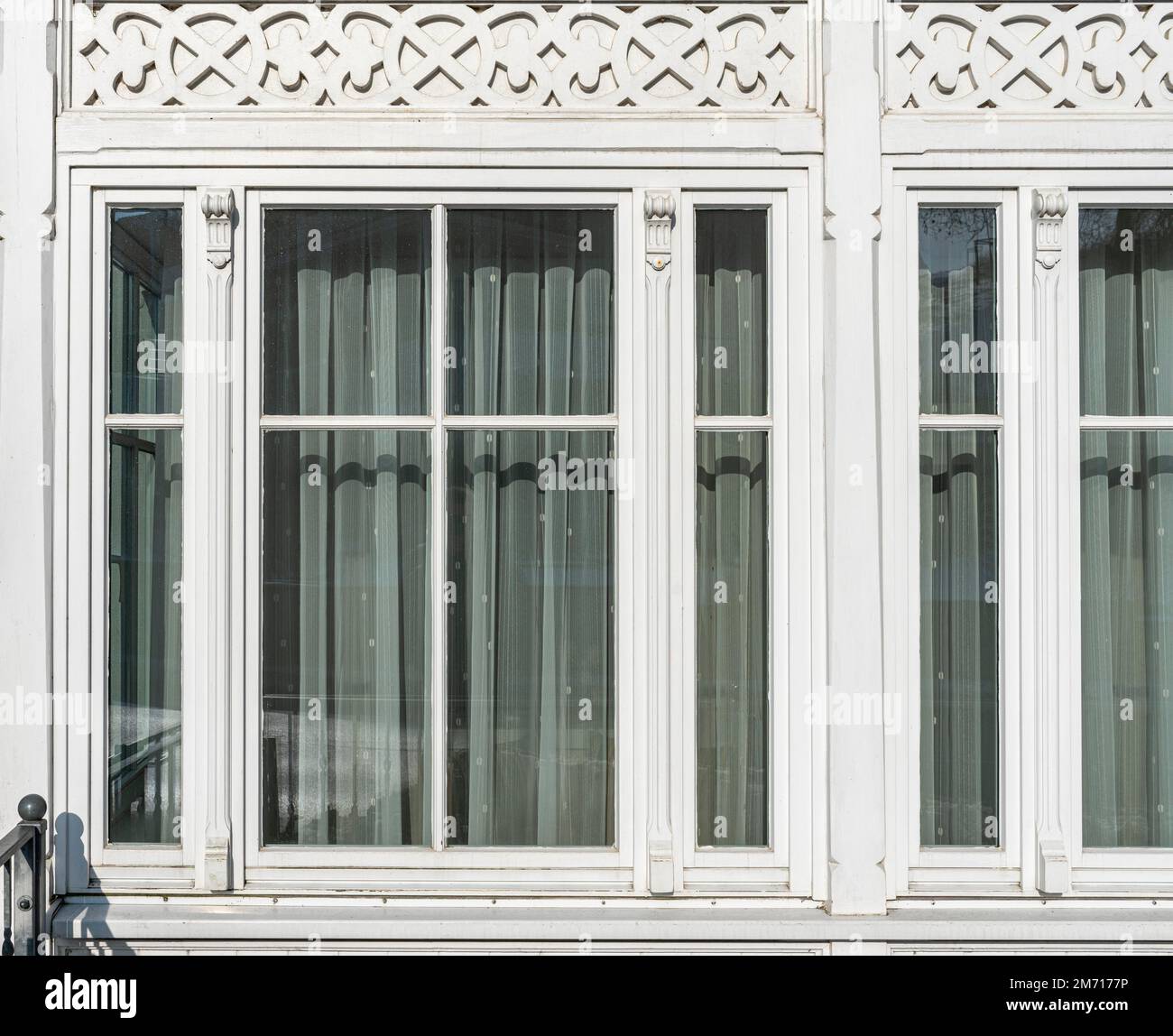 Window with old-fashioned curtain, Berlin, Germany Stock Photo - Alamy