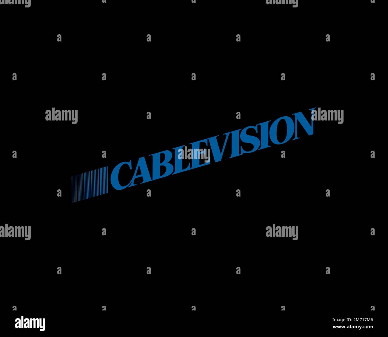Cablevision, rotated logo, black background Stock Photo - Alamy
