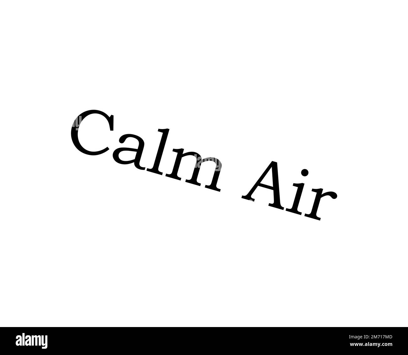 Calm Air, rotated logo, white background B Stock Photo - Alamy