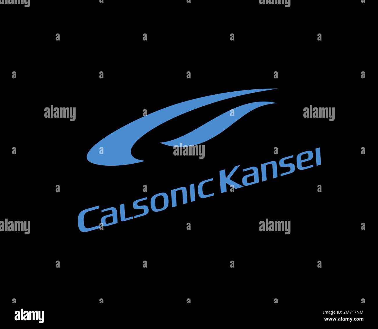 Calsonic Kansei, rotated logo, black background Stock Photo - Alamy