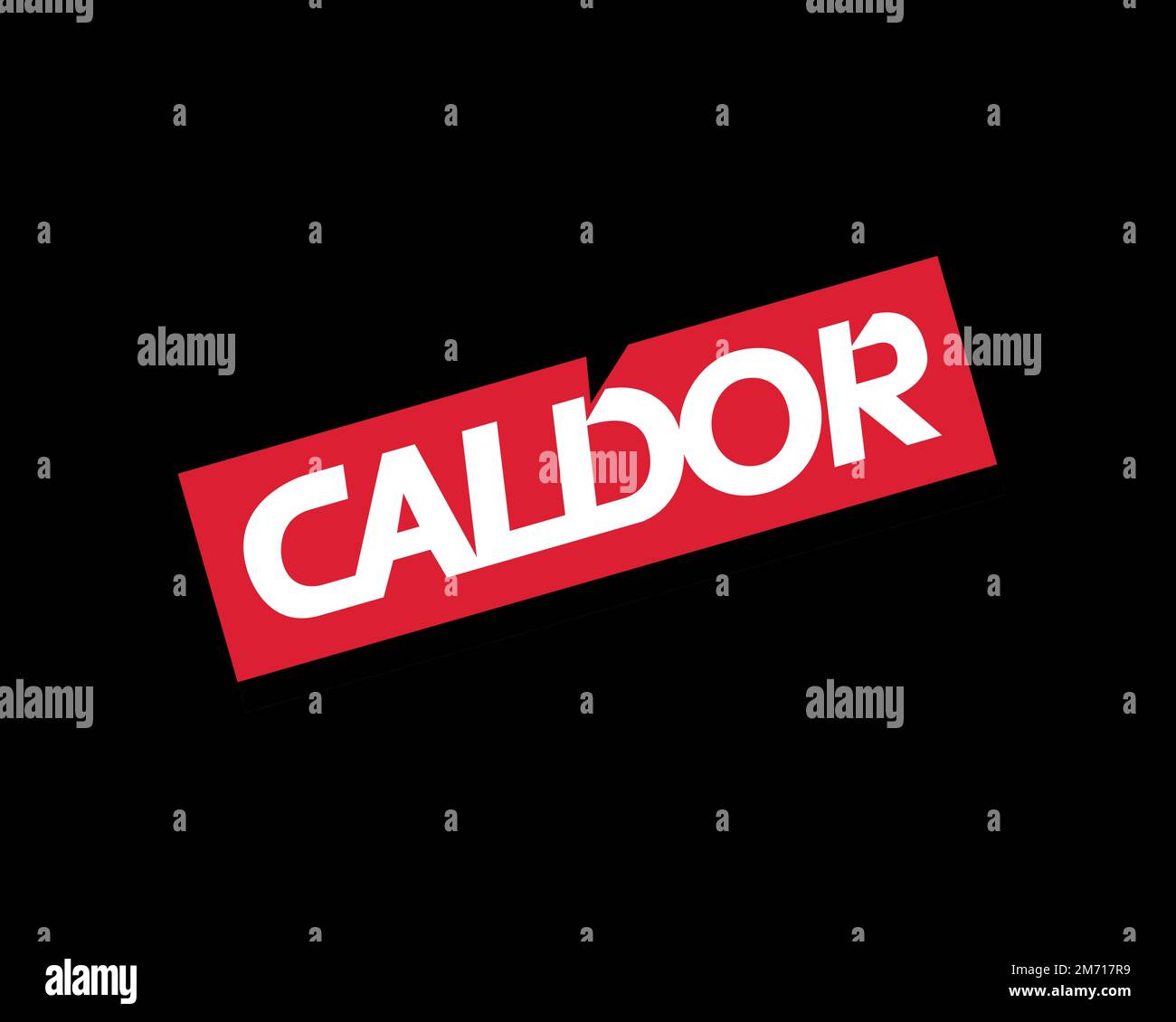 Caldor, rotated logo, black background Stock Photo - Alamy